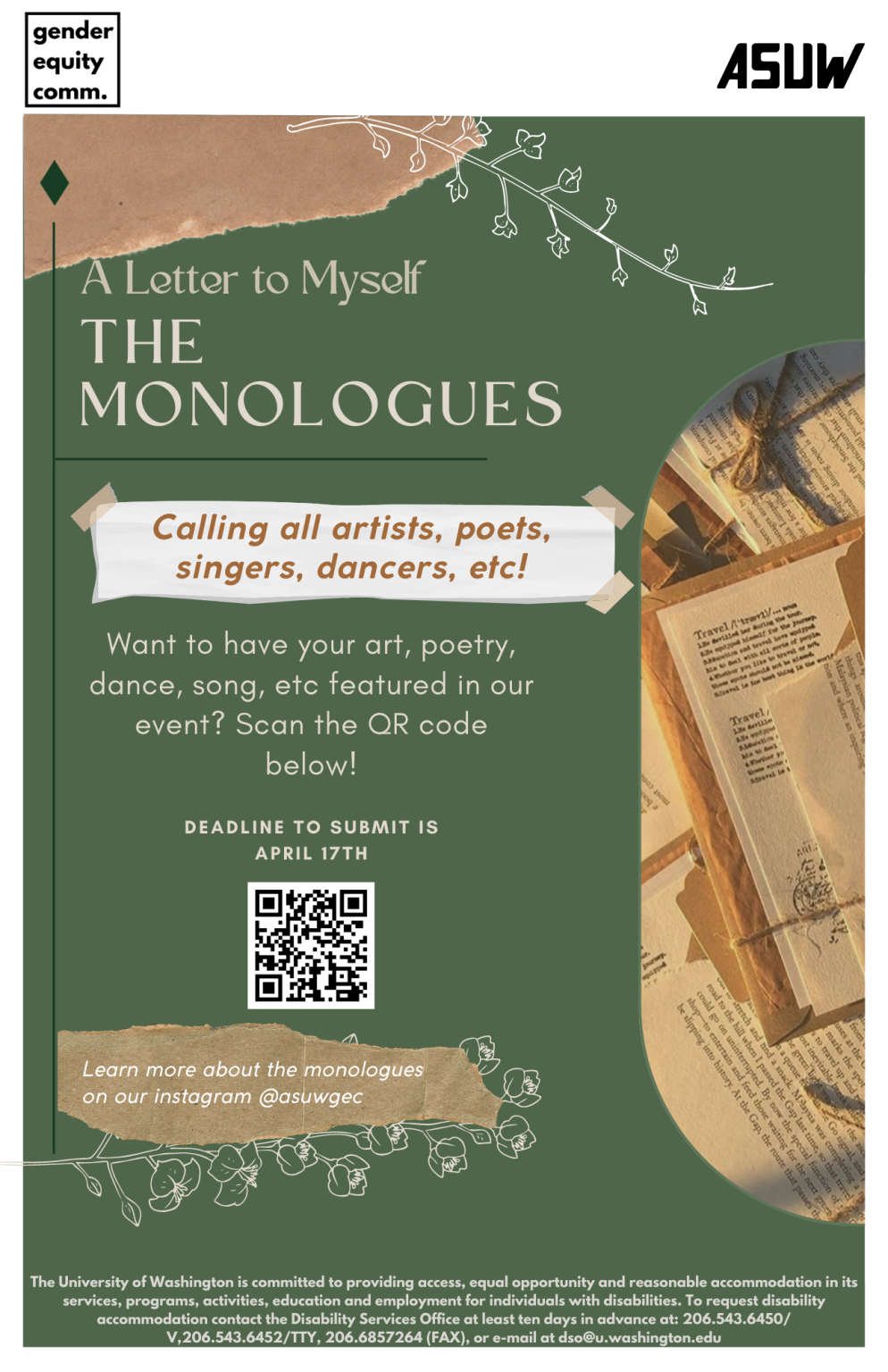 Call for Applications – The Monologues – Gender Equity Commission ...
