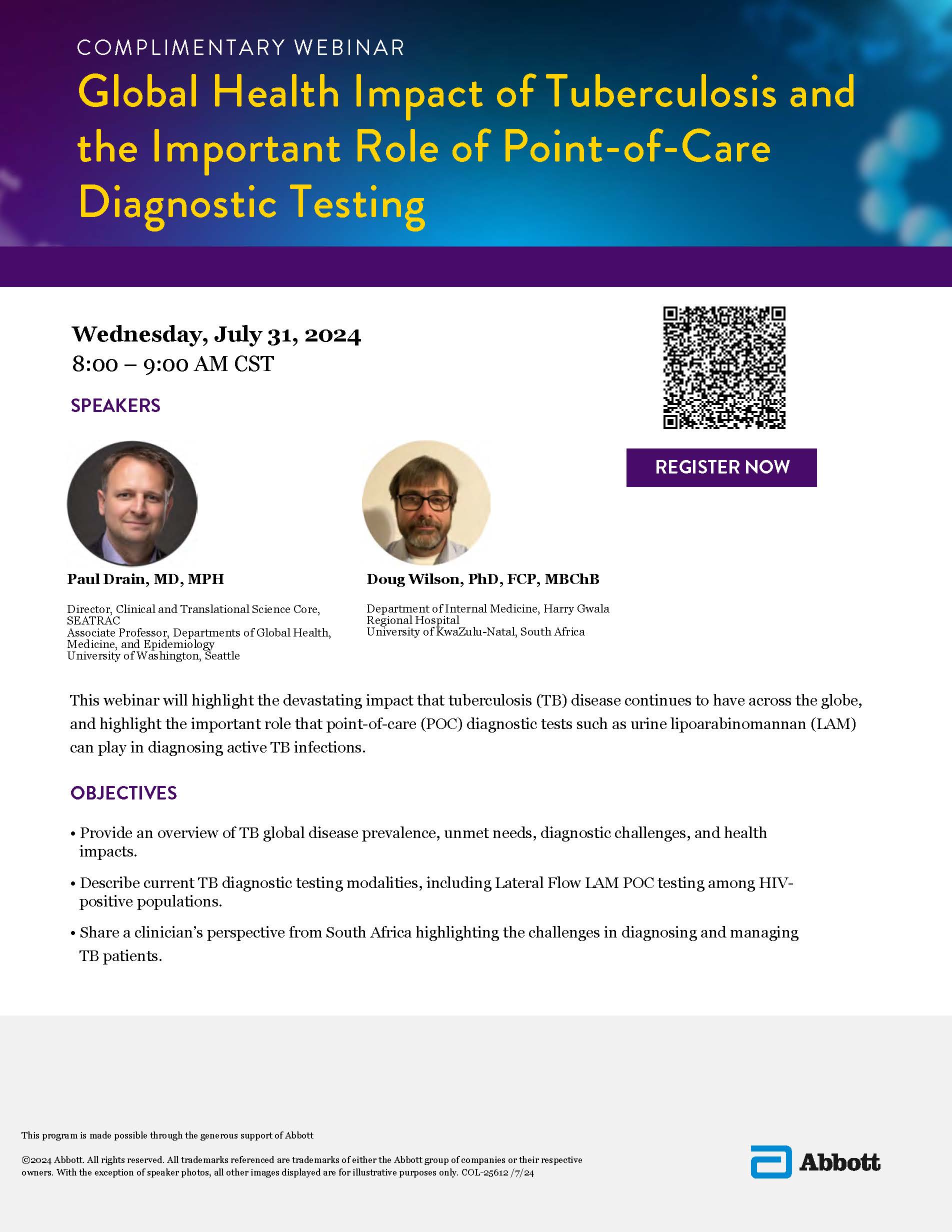 Webinar for Abbott – TB Diagnostics – Drain Global Research Group
