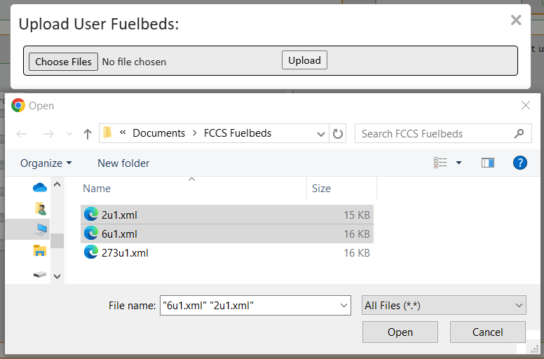 FFT Online Help Documentation: Saving & Uploading User Fuelbeds