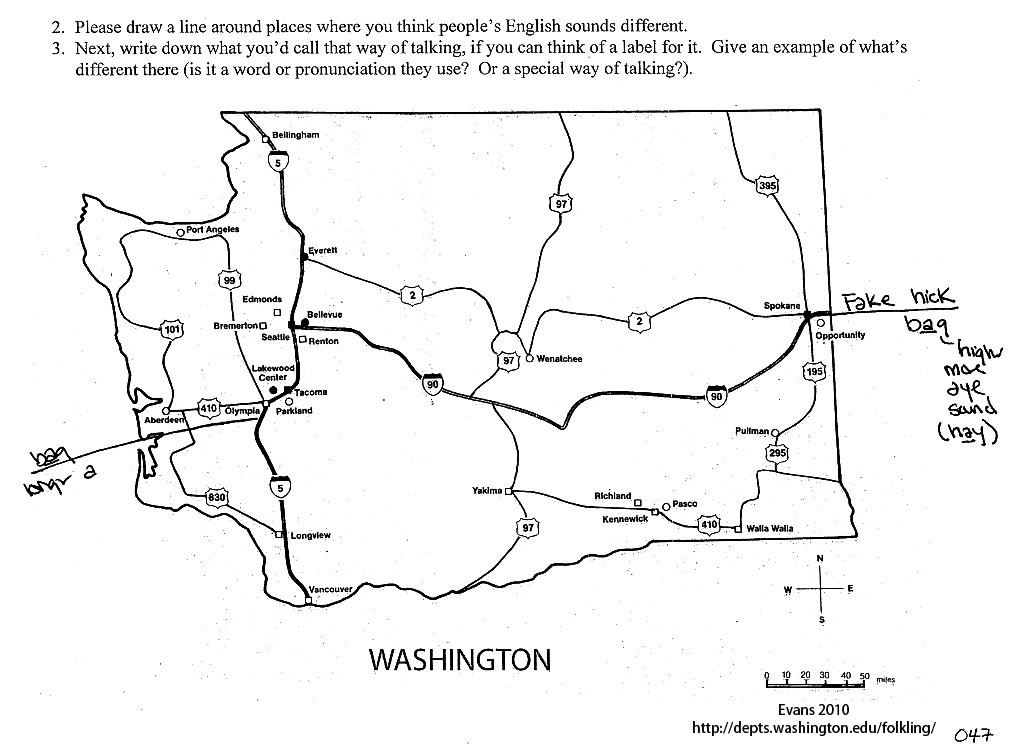 Seattle to Spokane: Mapping English in Washington State