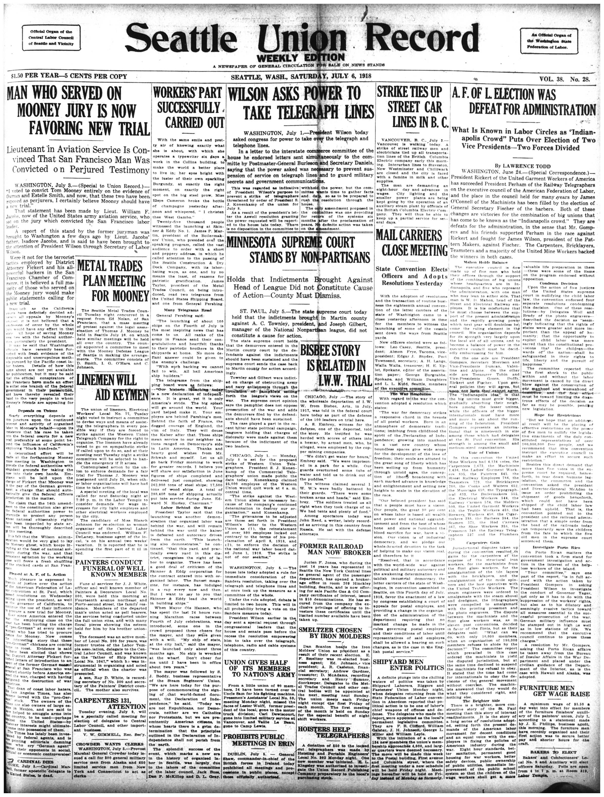 Seattle General Strike: News Coverage