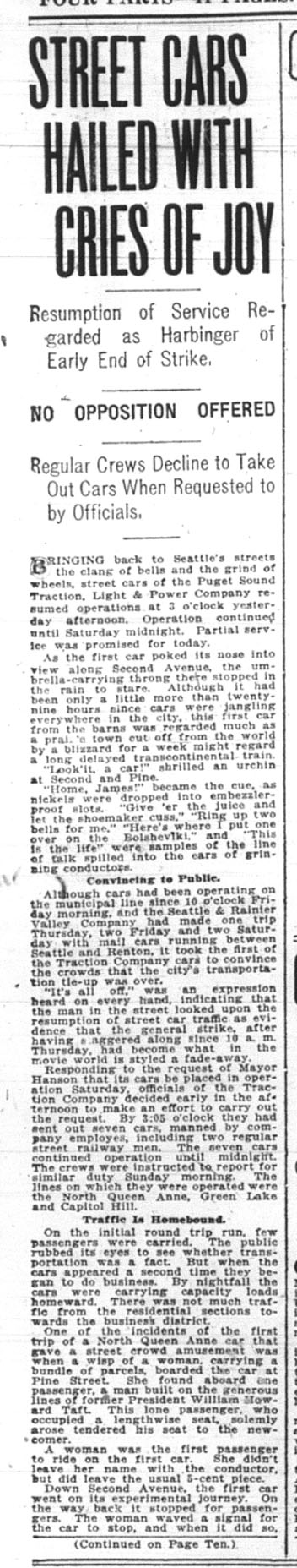 The Street Car Men's Union and the Seattle General Strike - Seattle ...