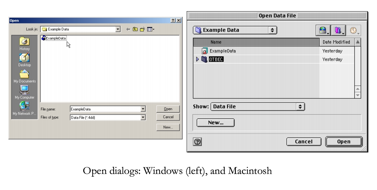 Opening existing data files