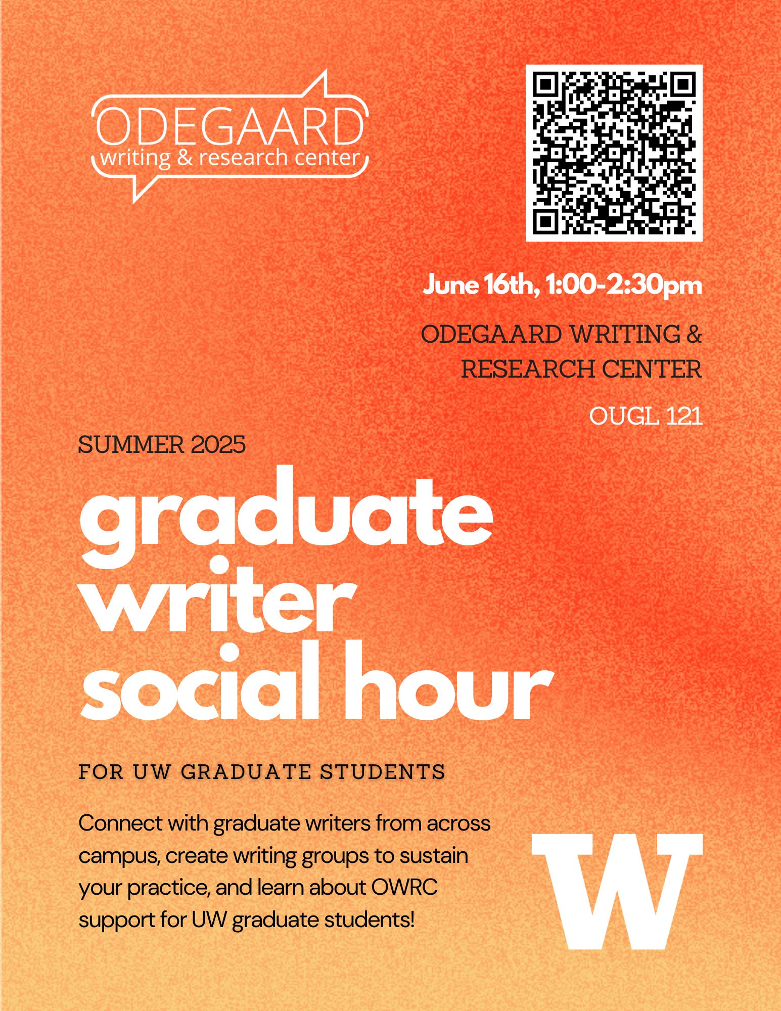 The Graduate Writer Social Hour – Odegaard Writing & Research Center
