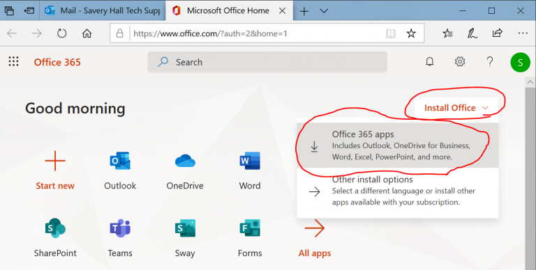 Install o365 | Savery Hall IT