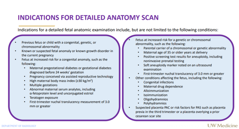Indications for Detailed Anatomy Scan | UW MEDICINE ULTRASOUND