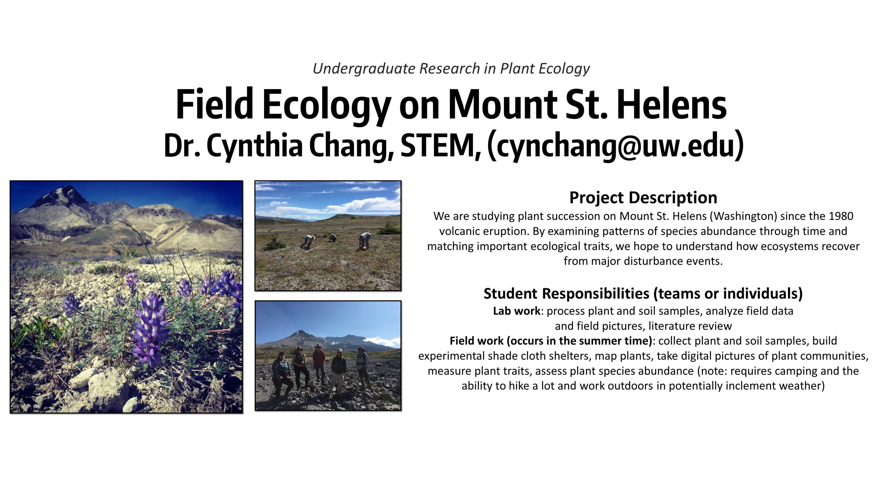 Field Ecology on Mount St. Helens – CONNECTED HUSKIES