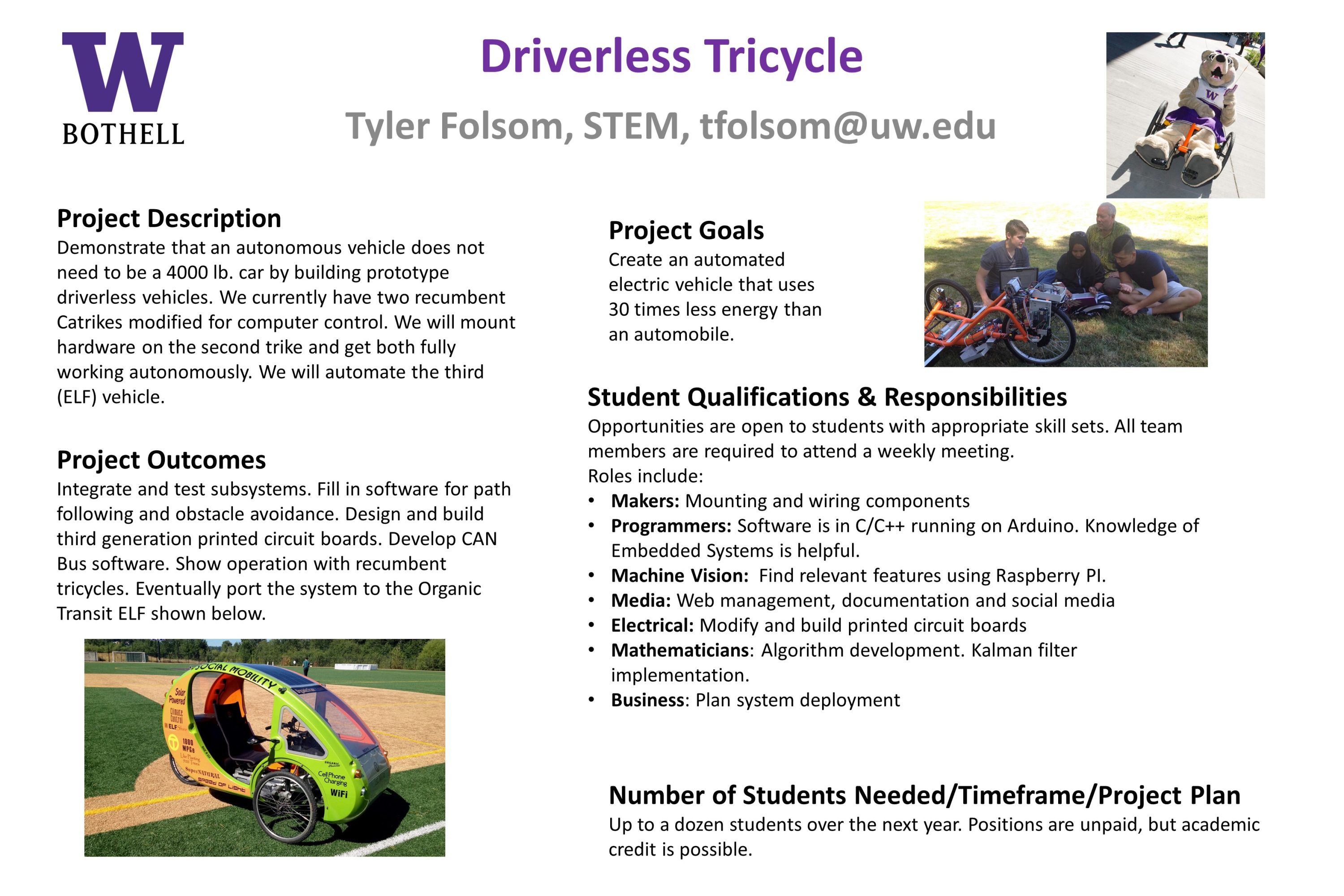 Develop a Self-Driving Tricycle – CONNECTED HUSKIES