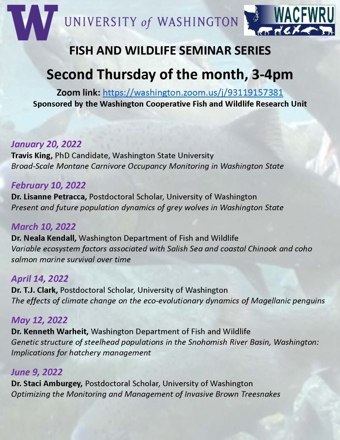 Winter/Spring 2022 Series – Washington Cooperative Fish and Wildlife ...